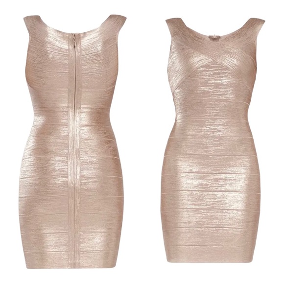 Herve Leger | Dresses | Herve Leger Criss Cross Bandage Foul Dress Rose ...